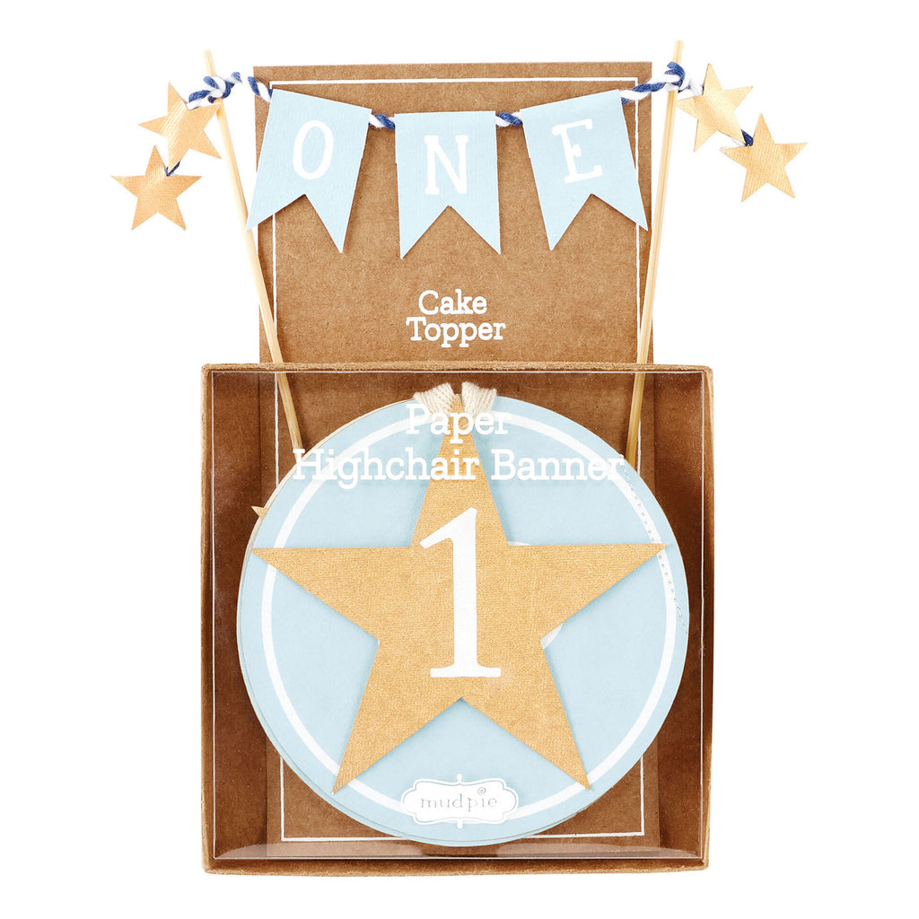 Mud Pie Blue Cake Topper and Banner – Baby Go Round, Inc.