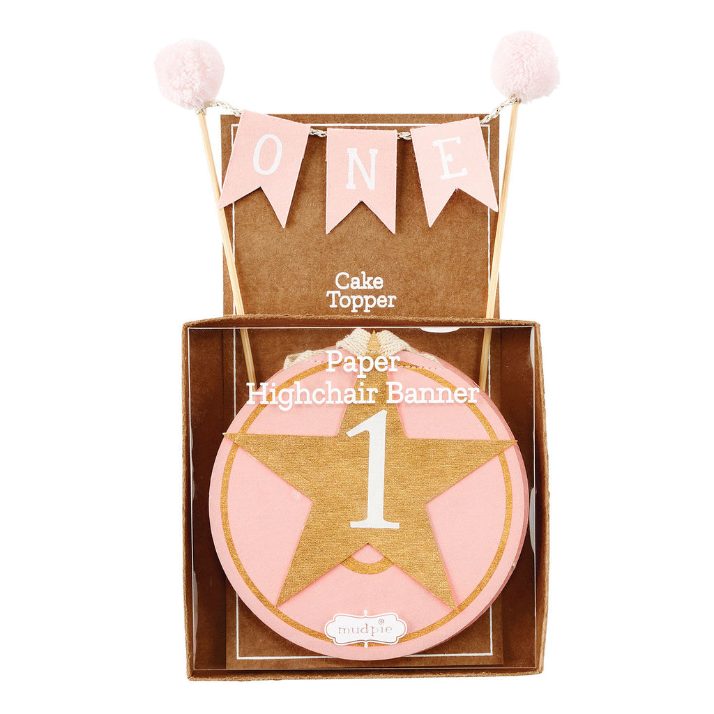 Mud Pie Pink Cake Topper and Banner – Baby Go Round, Inc.